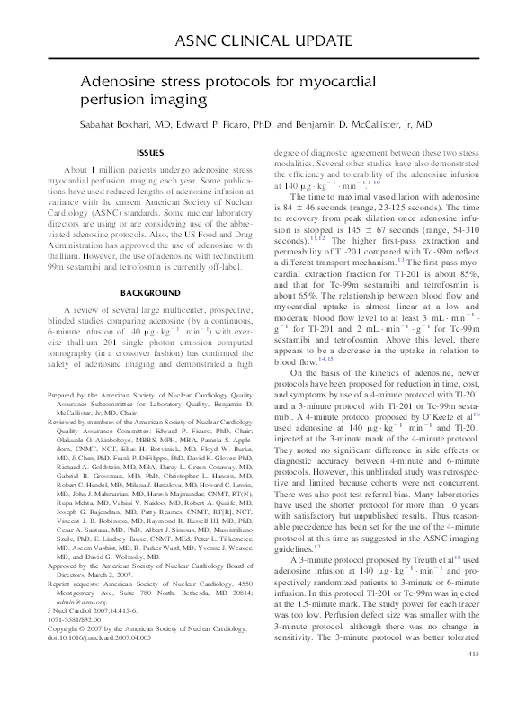 (PDF) Adenosine stress protocols for myocardial perfusion imaging