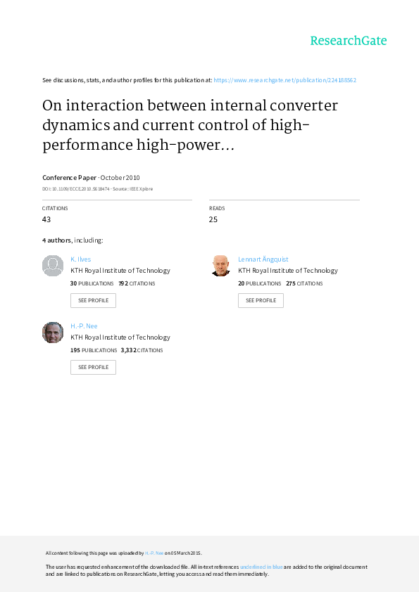 (PDF) On interaction between internal converter dynamics and current ...