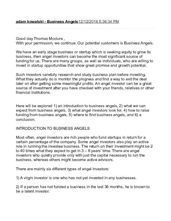 (PDF) Business Angels