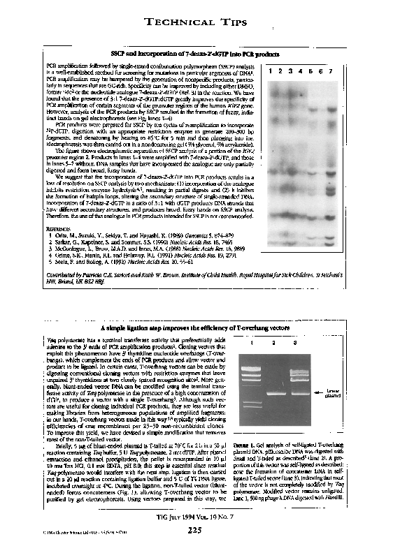 (PDF) A simple ligation step improves the efficiency of T-overhang vectors