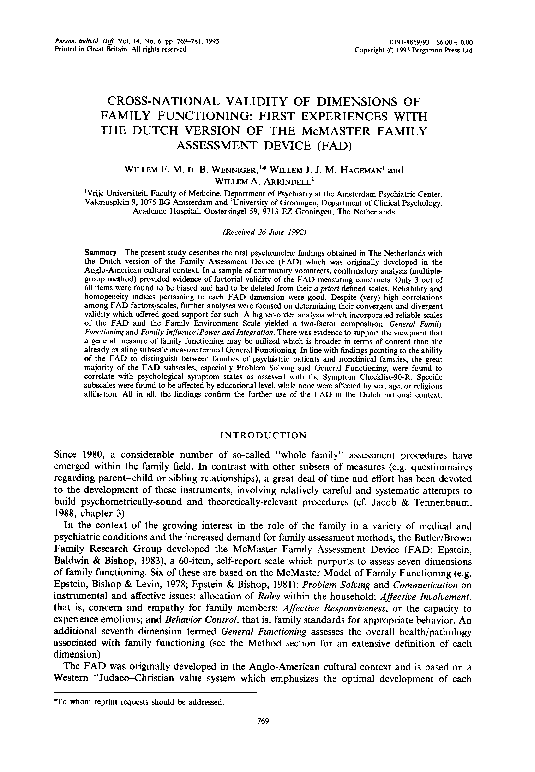(PDF) Cross-national validity of dimensions of family functioning ...