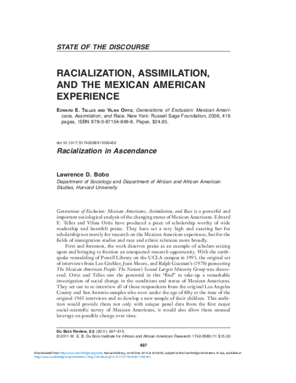 (PDF) Racialization, Assimilation, and the Mexican American Experience ...