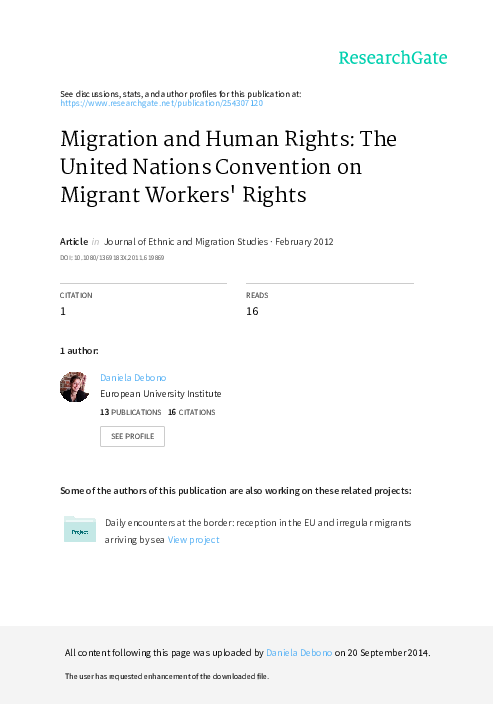 (PDF) Migration and Human Rights: The United Nations Convention on ...