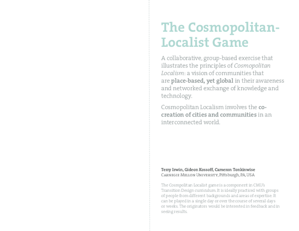 (PDF) Transition Design: The Cosmopolitan- Localist Game