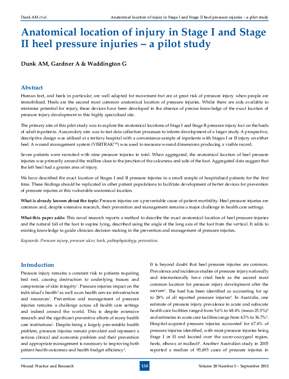 (PDF) Anatomical location of injury in Stage I and Stage II heel ...