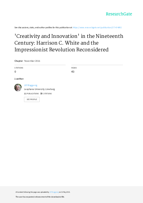 (PDF) Creativity and Innovation' in the Nineteenth Century: Harrison C ...