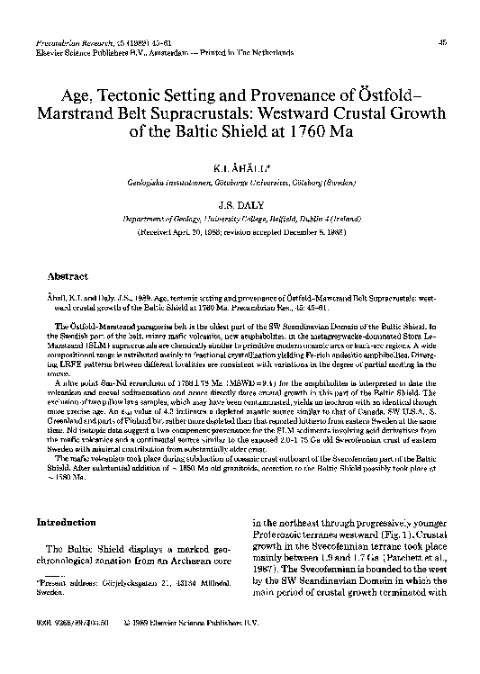 (PDF) Age, tectonic setting and provenance of Östfold-Marstrand belt ...