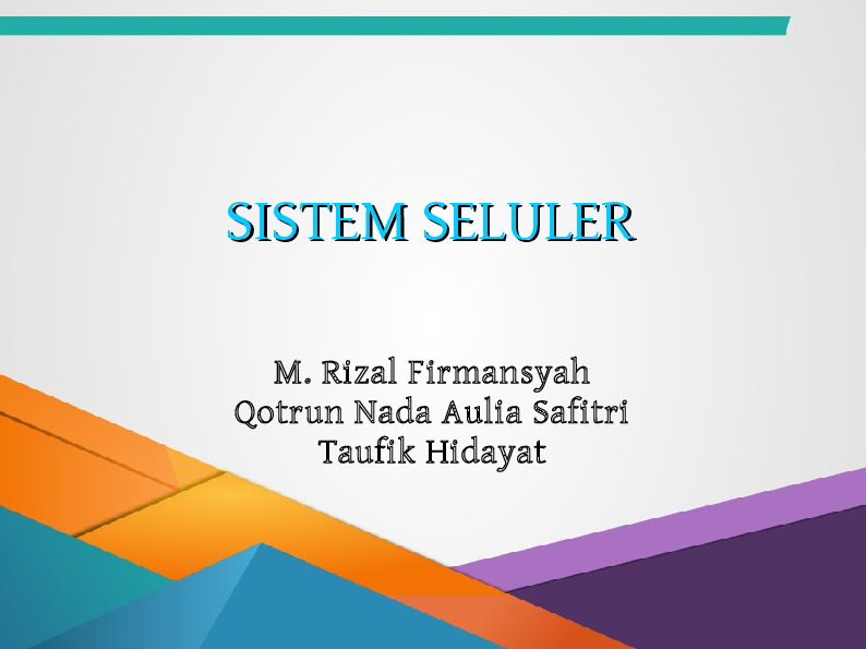 (PDF) SISTEM SELULER SISTEM SELULER