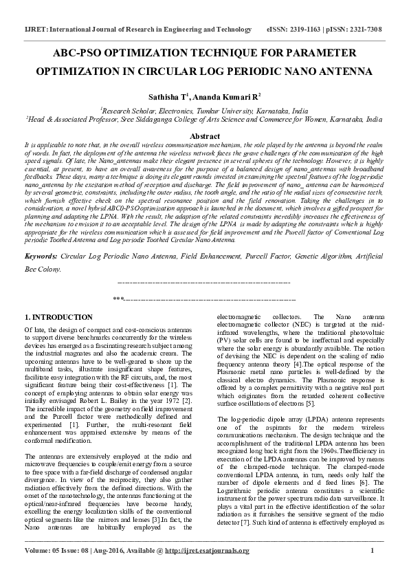 Doc Abc Pso Optimization Technique For Parameter Optimization In