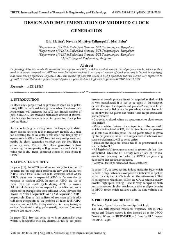Doc Design And Implementation Of Modified Clock Generation