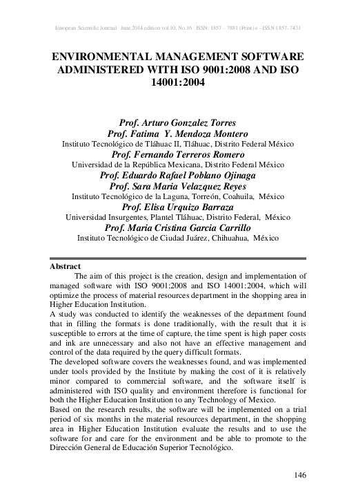 (PDF) Environmental Management Software Administered with Iso 9001:2008 ...