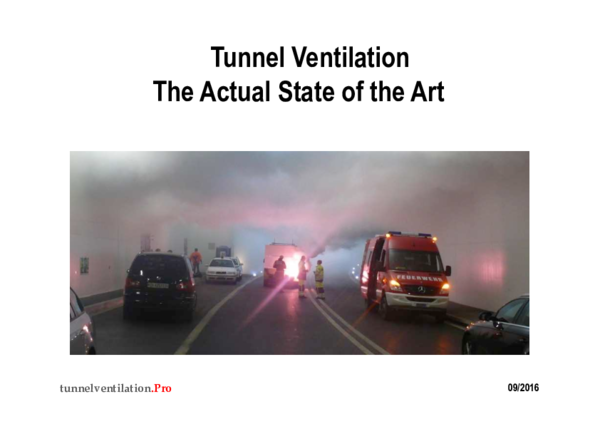 (PDF) Tunnel Ventilation - The Actual State of the Art