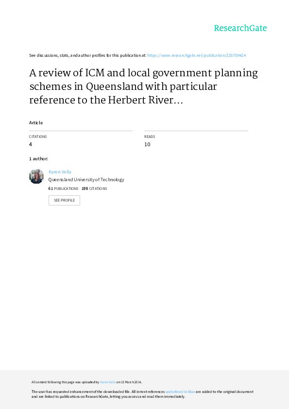 (PDF) A review of ICM and local government planning schemes in ...