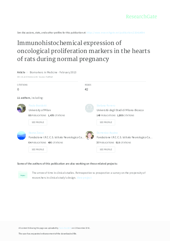 (PDF) Immunohistochemical expression of oncological proliferation ...