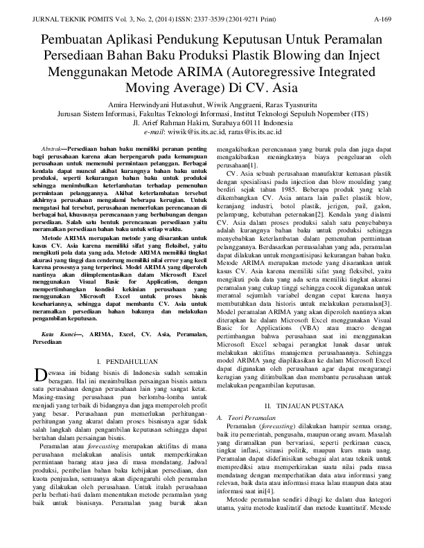 (PDF) Pembuatan Aplikasi Pendukung Keputusan untuk Peramalan Persediaan ...