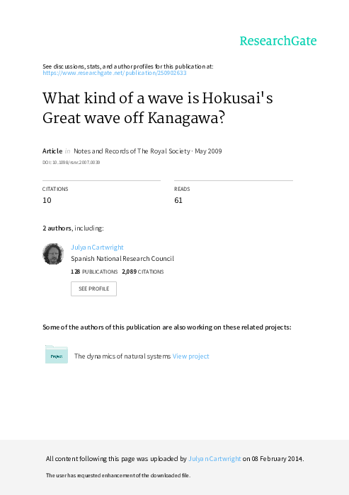 (PDF) What kind of a wave is Hokusai's Great wave off Kanagawa?