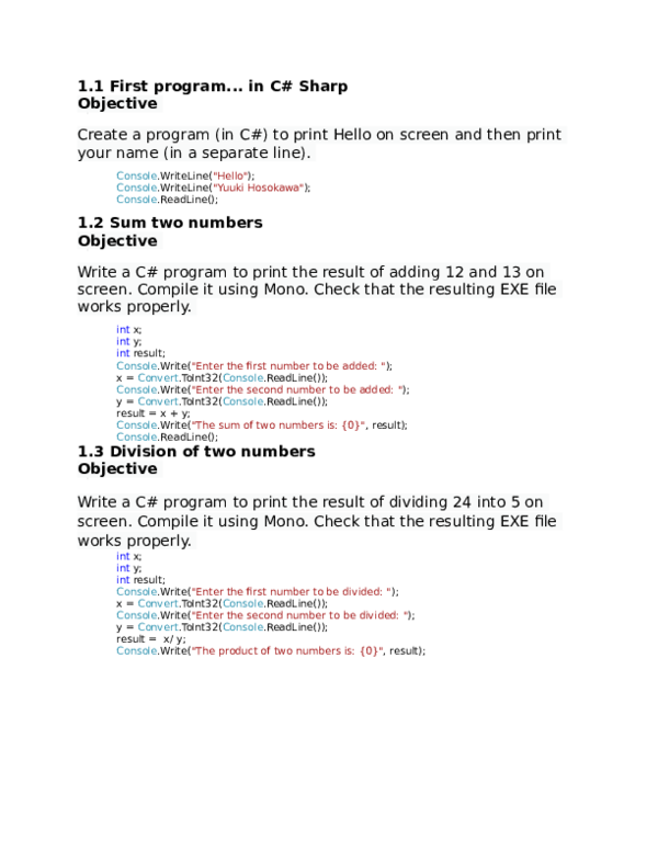 (DOC) Chapter 1 Exercises