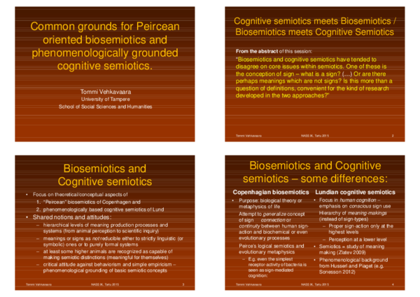 (PDF) Common grounds for Peircean oriented biosemiotics and ...