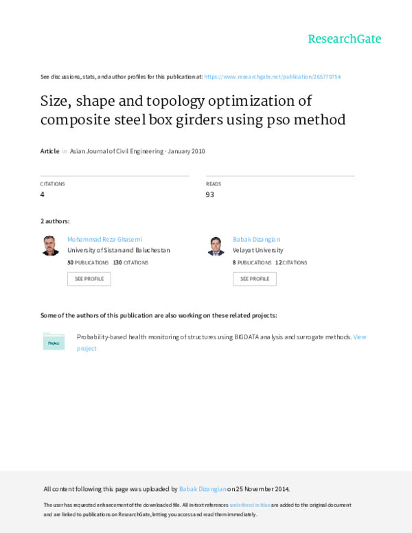 (PDF) Size, Shape and Topology Optimization of Composite Steel Box ...