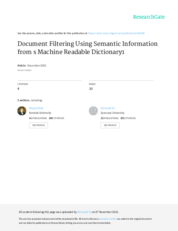 Pdf Document Filtering Using Semantic Information From A Machine