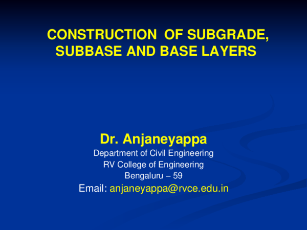 (PDF) CONSTRUCTION OF SUBGRADE, SUBBASE AND BASE LAYERS