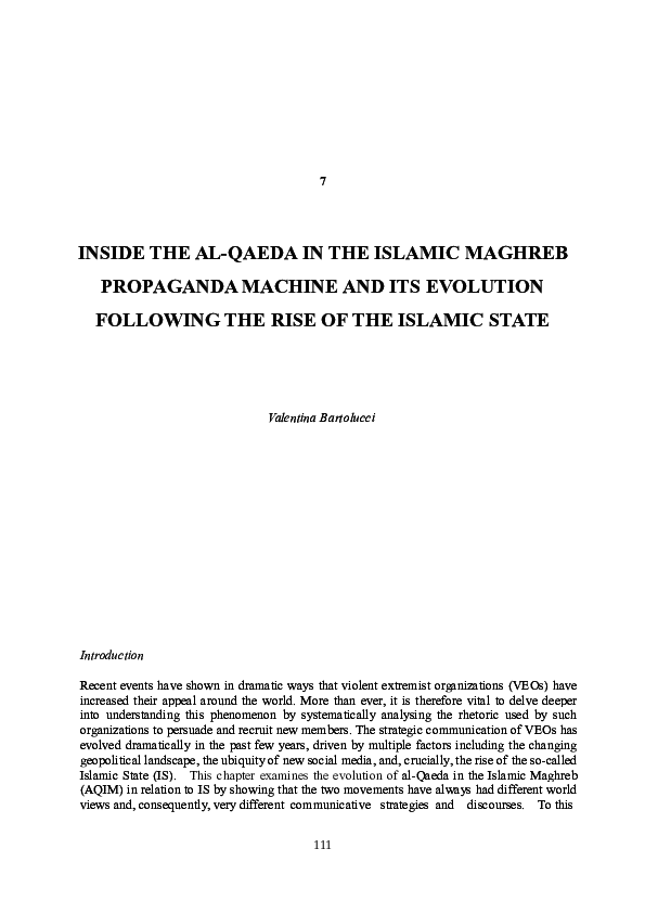Inside the Propaganda Machine of al-Qaeda in the Islamic Maghreb and ...