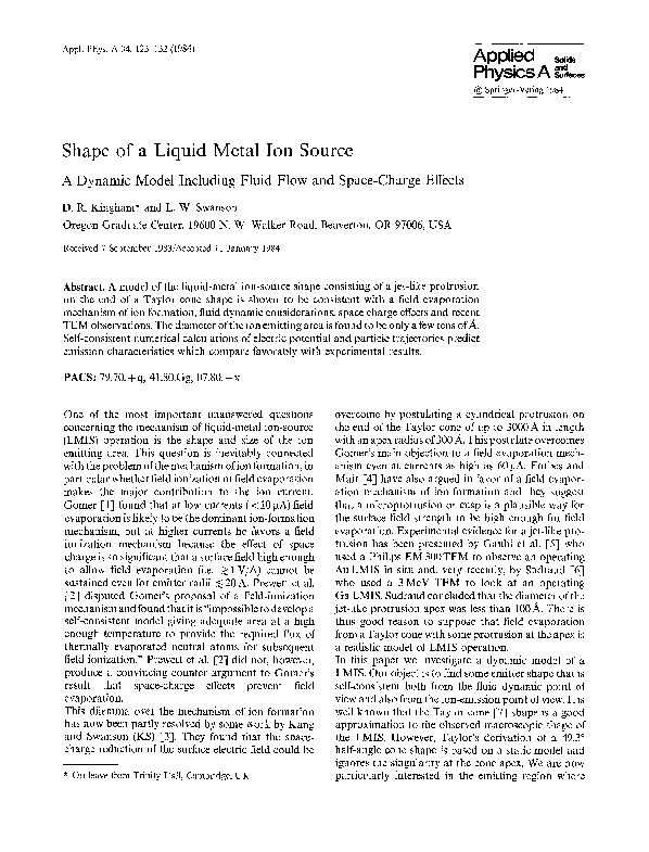 (PDF) Shape of a liquid metal ion source
