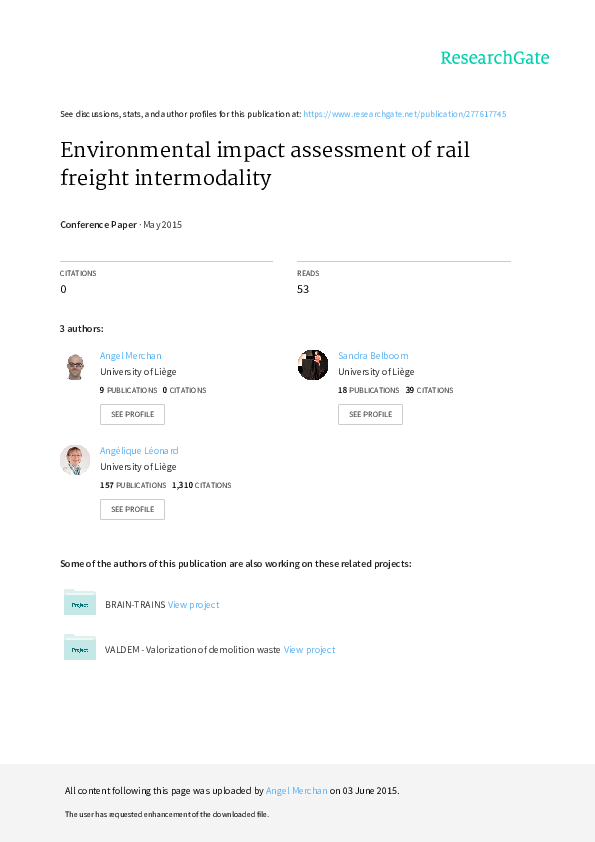 (PDF) Environmental impact assessment of rail freight intermodality