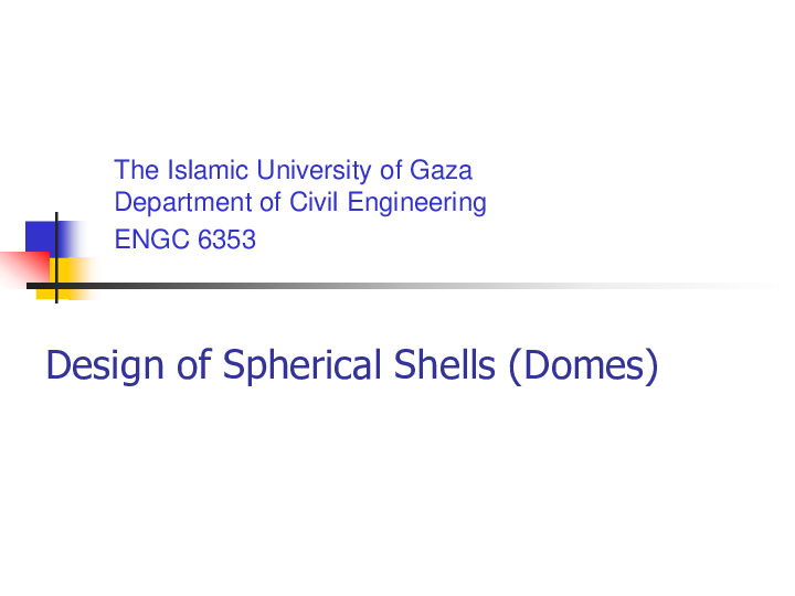 (PDF) Design of Spherical Shells (Domes