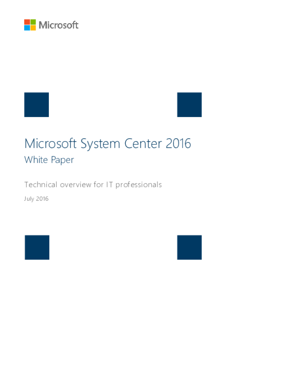 (PDF) Microsoft System Center 2016