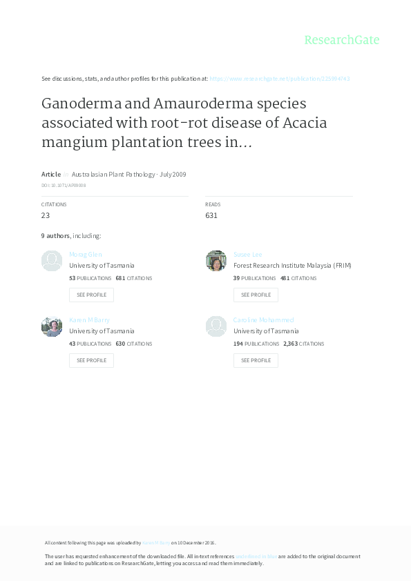 (PDF) Ganoderma and Amauroderma species associated with root-rot ...