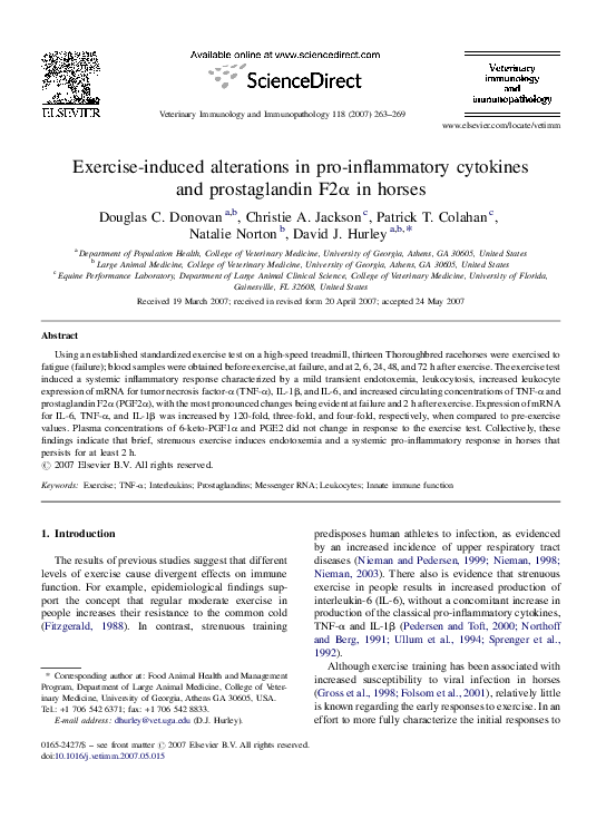 (PDF) Exercise-induced alterations in pro-inflammatory cytokines and ...