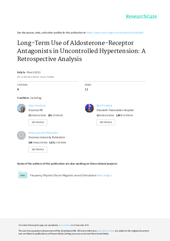(PDF) Long-Term Use of Aldosterone-Receptor Antagonists in Uncontrolled ...