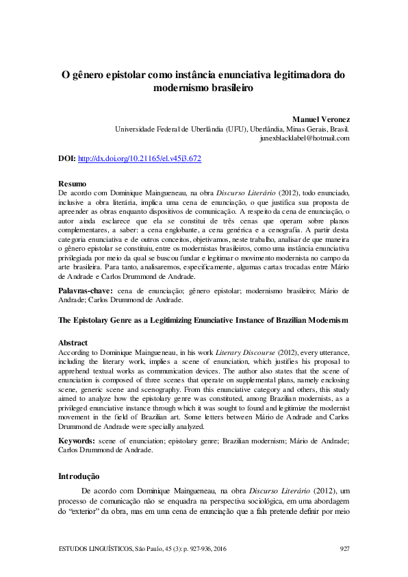 (PDF) O gênero epistolar como instância enunciativa legitimadora do ...