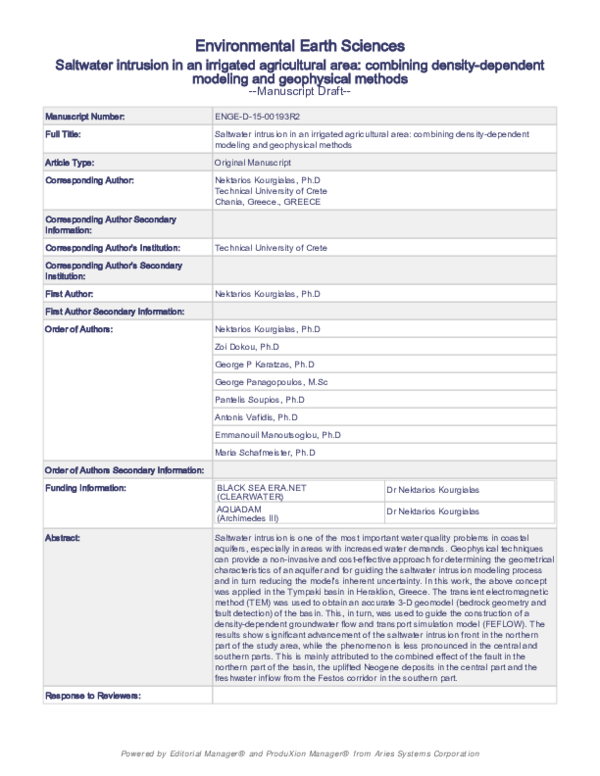 (PDF) Environmental Earth Sciences
