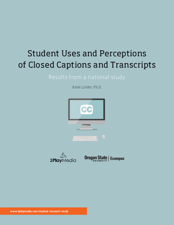 (PDF) Student Uses and Perceptions of Closed Captions and Transcripts ...