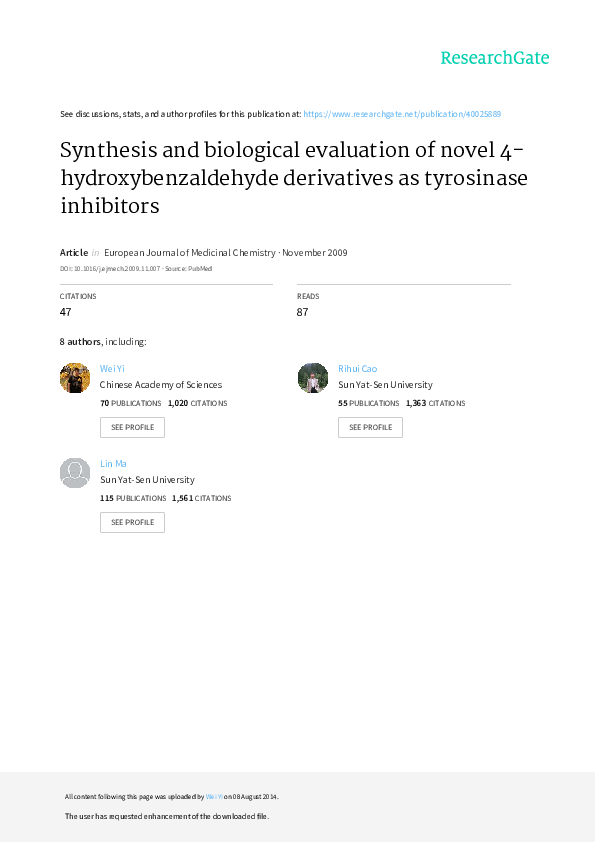 (PDF) Tyrosinase and Layer-by-Layer supported tyrosinases in the ...