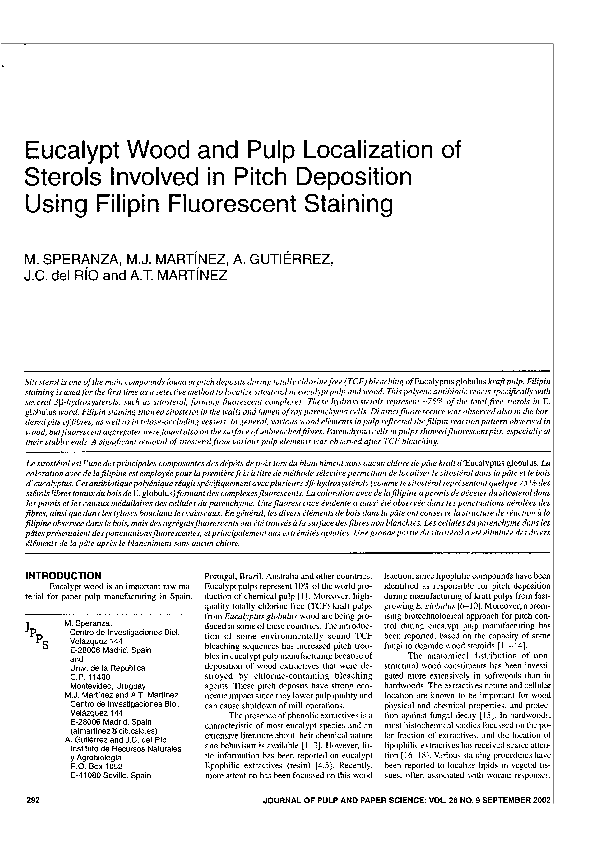 (PDF) Eucalypt wood and pulp localization of sterols involved in pitch ...