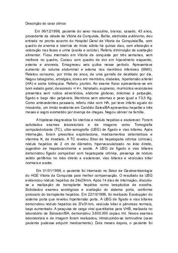 (DOC) Descrição do caso clinico | Ramon Pires - Academia.edu