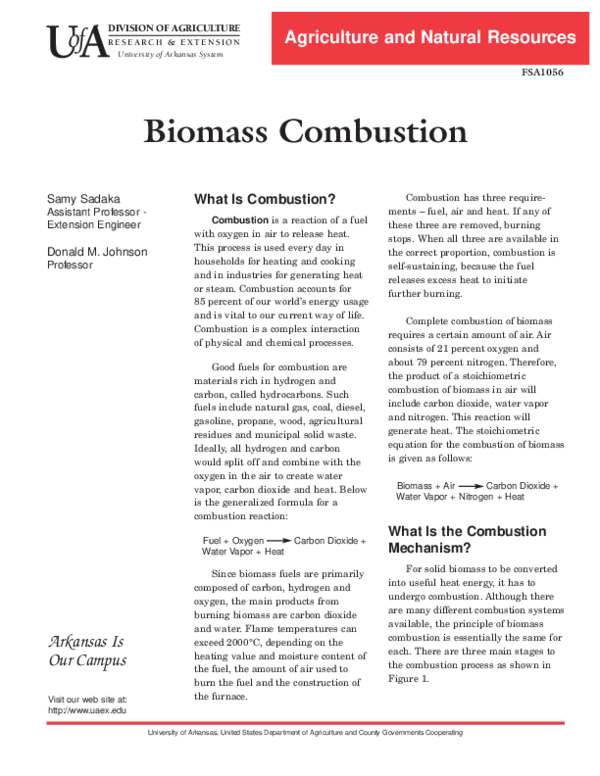 (PDF) Biomass Combustion