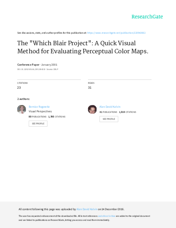 (PDF) The which blair project: A quick visual method for evaluating ...