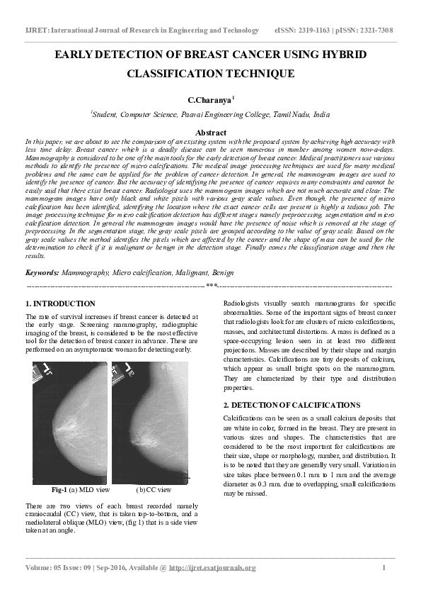 (DOC) EARLY DETECTION OF BREAST CANCER USING HYBRID CLASSIFICATION ...