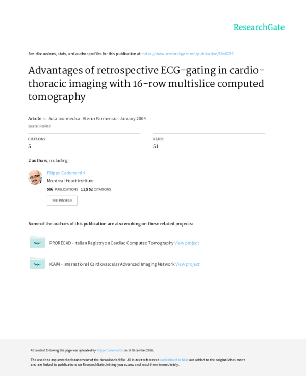 (PDF) Advantages of retrospective ECG-gating in cardio-thoracic imaging with 16-row multislice ...