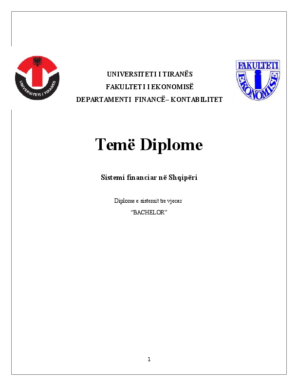 (DOC) Temë Diplome Sistemi financiar në Shqipëri