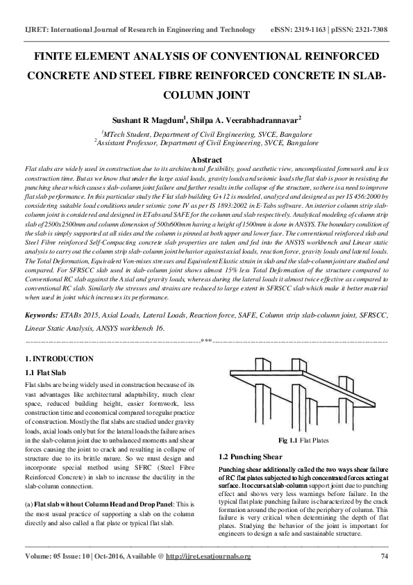 Pdf Finite Element Analysis Of Conventional Reinforced Concrete And
