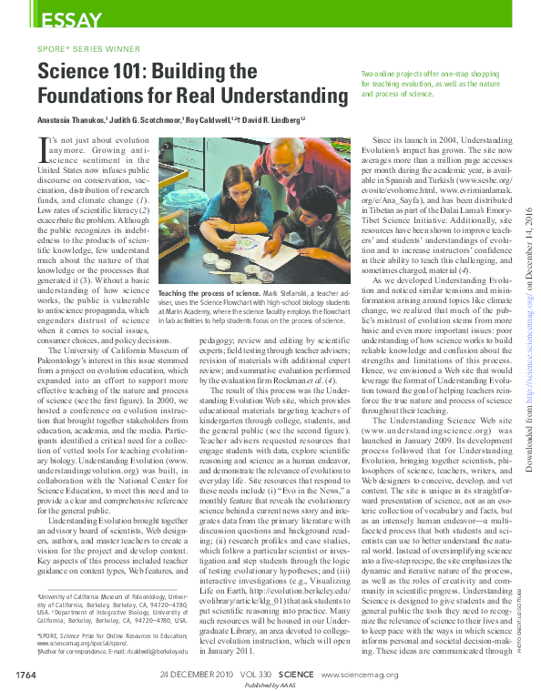 (PDF) Science 101: Building the Foundations for Real Understanding