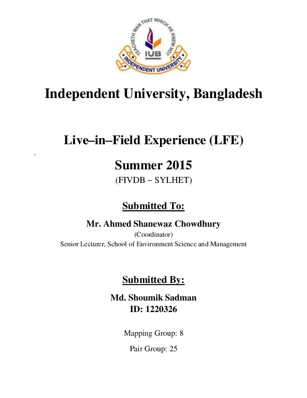 (PDF) Live–in–Field Experience (LFE)