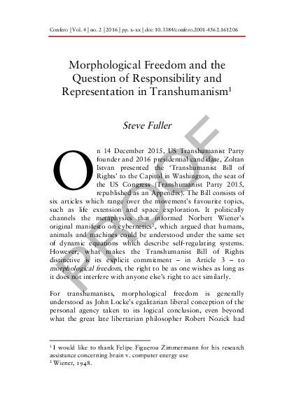 (PDF) Morphological Freedom and the Question of Responsibility and ...