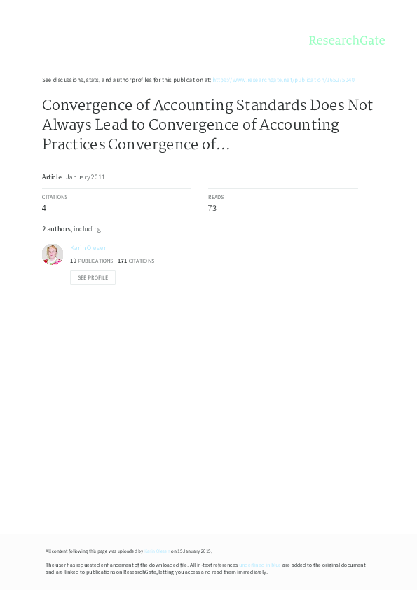 (PDF) Convergence of accounting standards does not always lead to ...