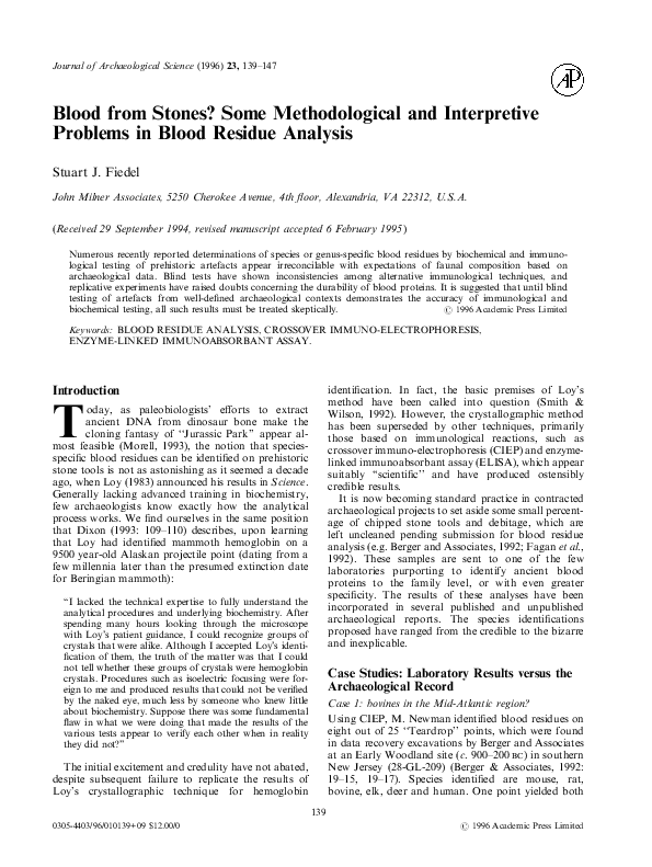 (PDF) Blood from Stones? Some Methodological and Interpretive Problems ...